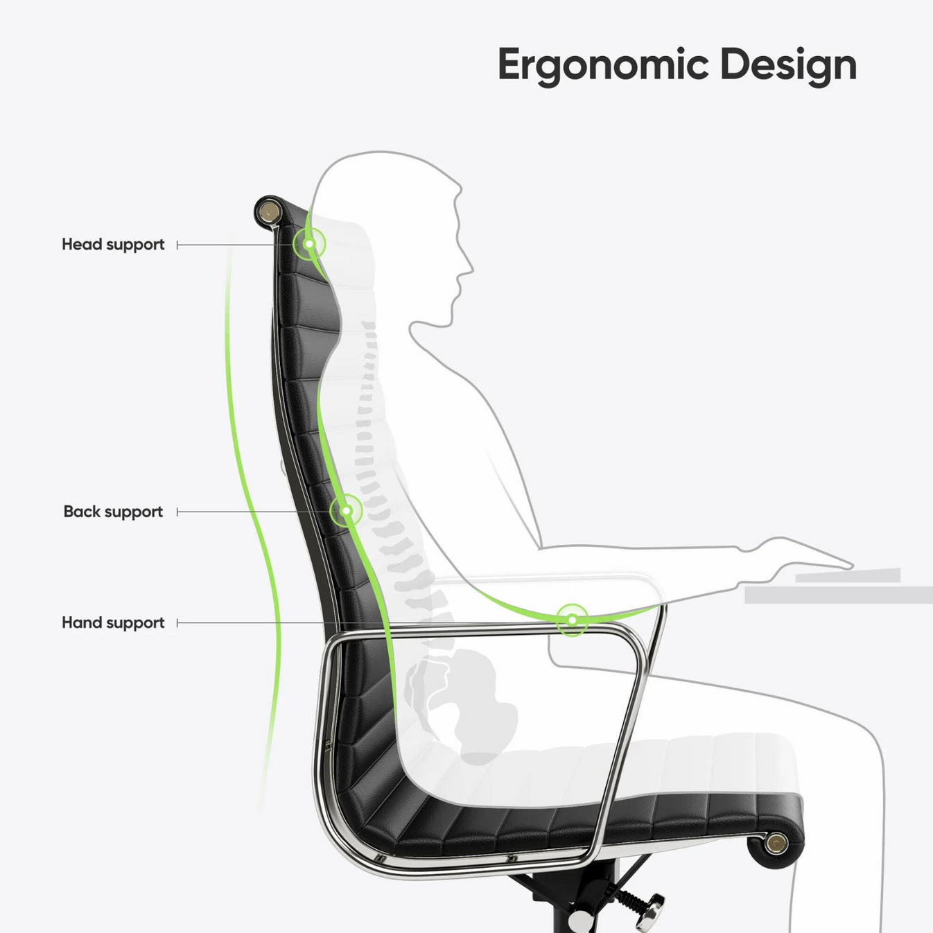 ArtZ® Nordic Design Leather Executive Office Chair – ArtZMiami