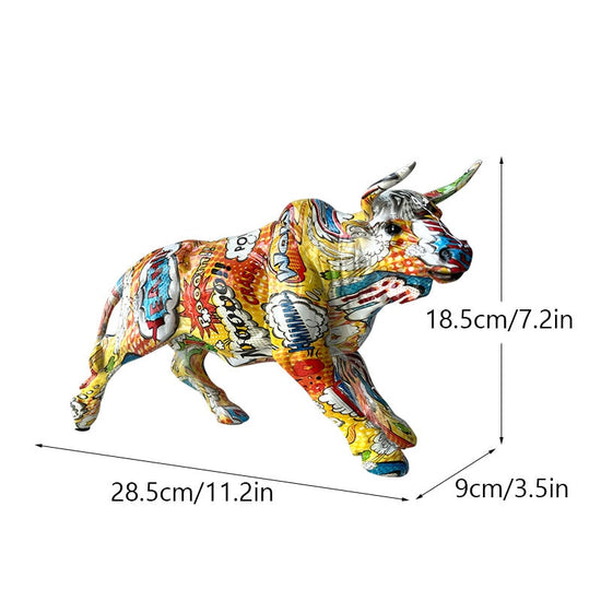 ArtZ® Graffiti Painted Bull Sculpture – ArtZMiami