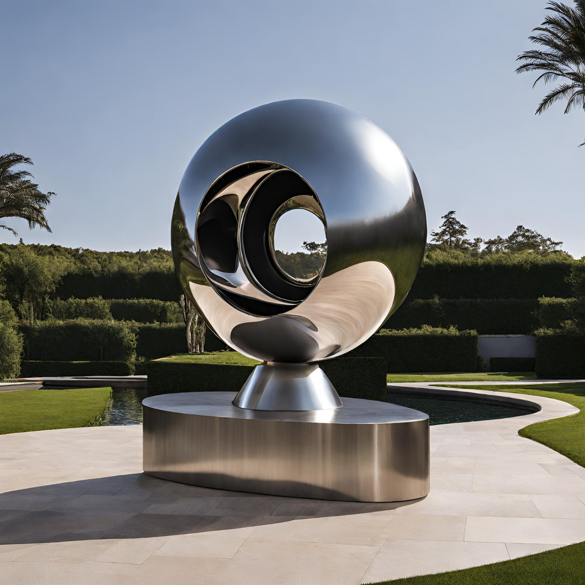 ArtZ® Stainless Steel Abstract Eye Sculpture – ArtZMiami