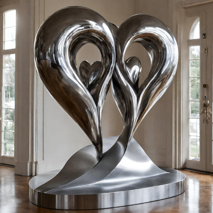 ArtZ® Stainless Steel Abstract Heart Sculpture – ArtZMiami