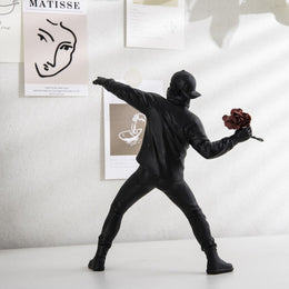 ArtZ® Man Throwing Flowers Sculpture – ArtZMiami