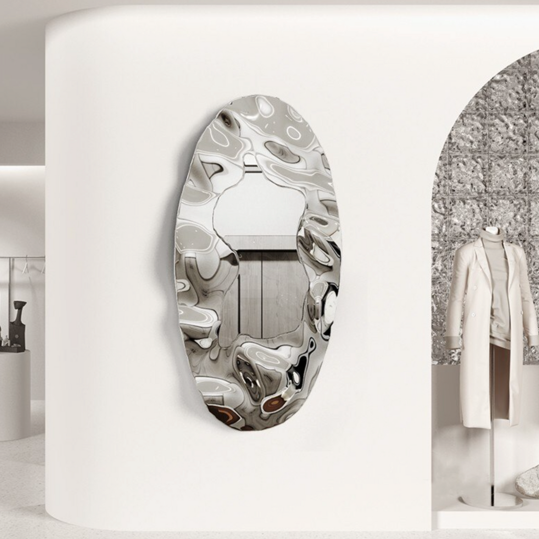 ArtZ® Stainless Steel Oval Mirror – ArtZMiami