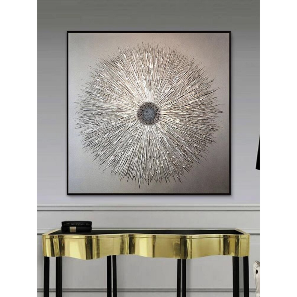 ArtZ® Hypnotic Flower Hand Painted Oil Painting On Canvas – ArtZMiami